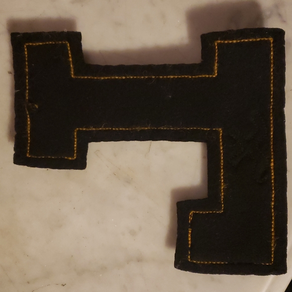 Other | Vintage 5s Letterman Patch Letter L Black And Gold Crossed ...
